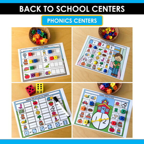Back to School Math and Literacy Kindergarten Centers - United Teaching