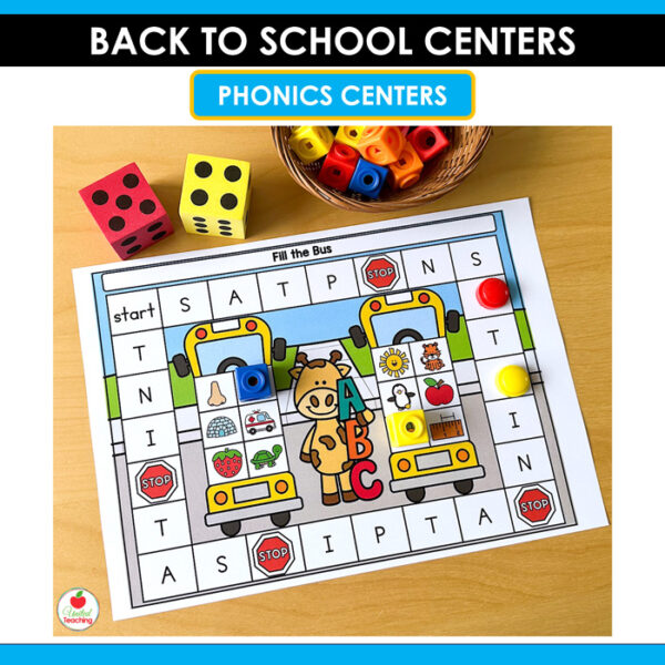 Back to School Math and Literacy Kindergarten Centers - United Teaching