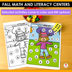 Fall Math and Literacy Centers for Kindergarten Bundle - United Teaching