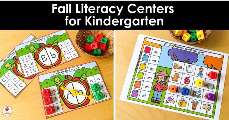 Fall Literacy Centers for Kindergarten - United Teaching