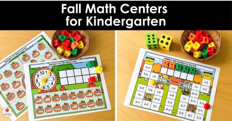 Fall Math Centers for Kindergarten - United Teaching