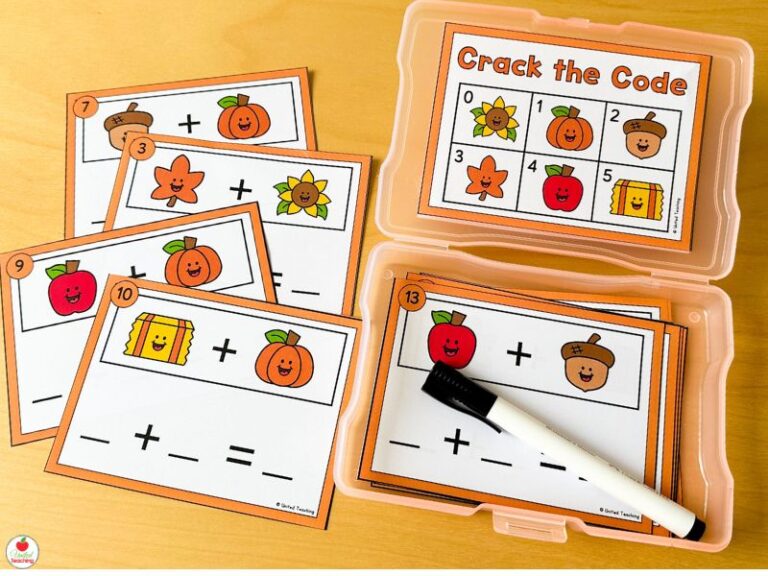 Fall Math Centers for Kindergarten - United Teaching