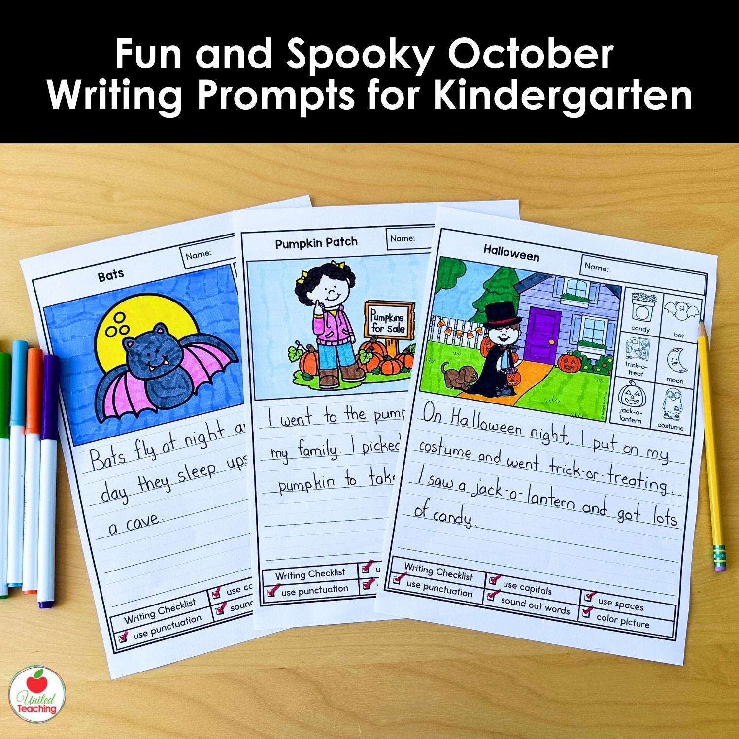Fun and Spooky October Writing Prompts for Kindergarten - United Teaching