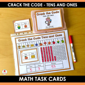 Math Decoders™ – Crack the Code Math Task Cards – Tens and Ones Fall ...