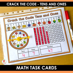 Math Decoders™ – Crack the Code Math Task Cards – Tens and Ones Fall ...