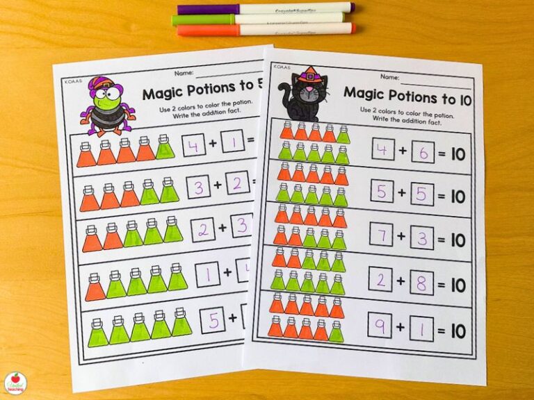 Halloween Math Worksheets for Kindergarten - United Teaching