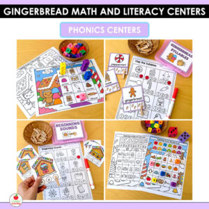 Gingerbread Math and Literacy Centers for Kindergarten - United Teaching