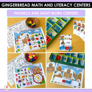 Gingerbread Math and Literacy Centers for Kindergarten - United Teaching