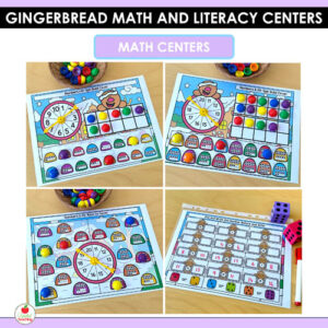 Gingerbread Math and Literacy Centers for Kindergarten - United Teaching