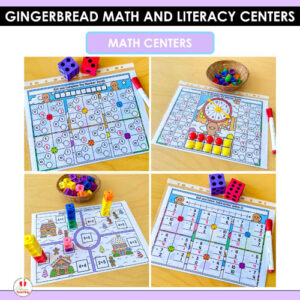 Gingerbread Math and Literacy Centers for Kindergarten - United Teaching