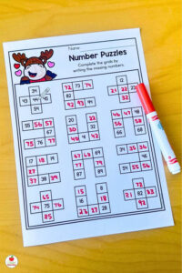 Valentines Day Math Worksheets for First Grade: Print and Go Practice ...