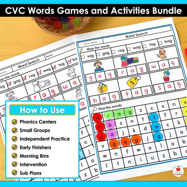 CVC Words Games and Activities Bundle - United Teaching